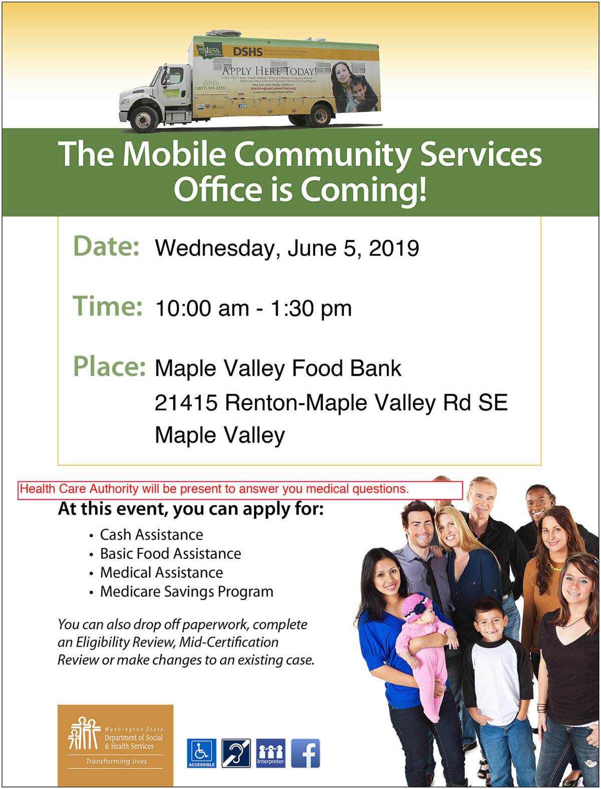 DSHS Mobile Service Office is coming to Maple Valley | Covington-Maple ...